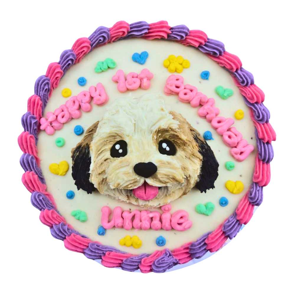 Portrait Cake for Pets | Round Cake with Dog Portrait - 6 inches – Make ...