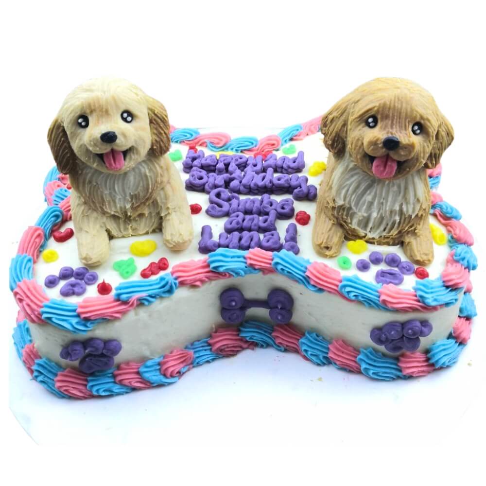 Bone Cake for Dogs - 7x10inch with 3D Topper – Make and Bake for Pets