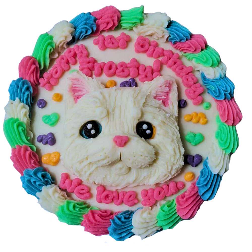 Portrait Cake for Pets | Small Round Cake with Cat Portrait - 4 inches ...